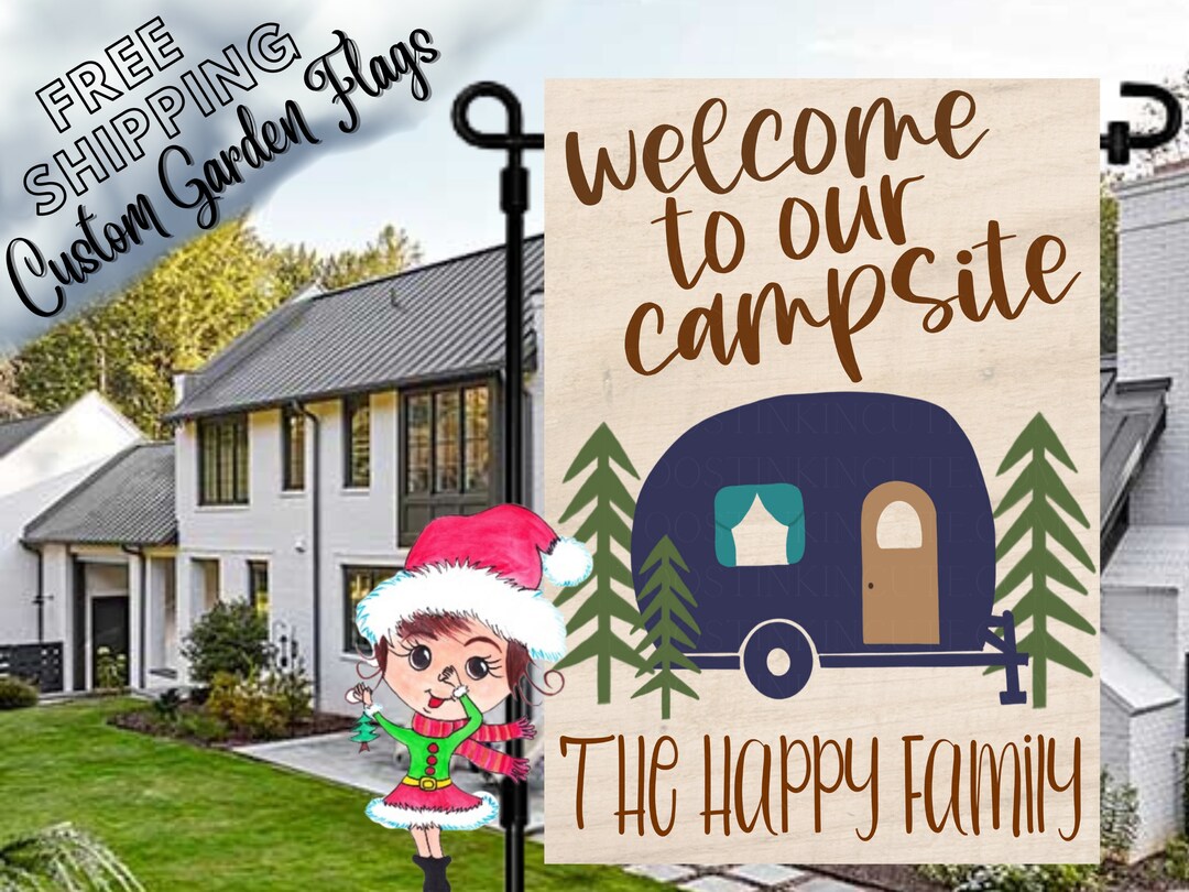 Welcome to Our Campsite Personalized Garden Flag|camping Flag|campsite ...
