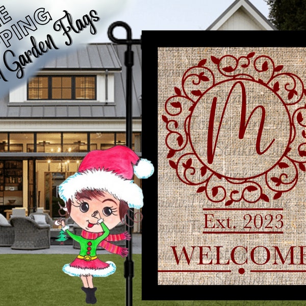 Monogram Garden Flag - Etsy