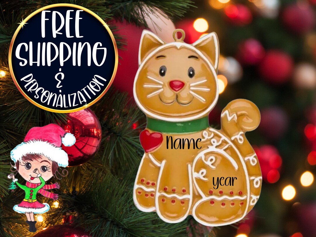 Christmas Ornament Gingerbread Cat/ Kitten/ Family Pet/ Animal ...