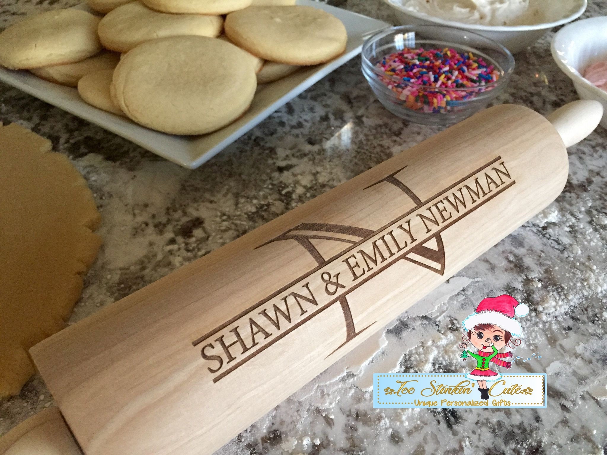 Custom Personalized Rolling Pins housewarming Kitchen - Etsy