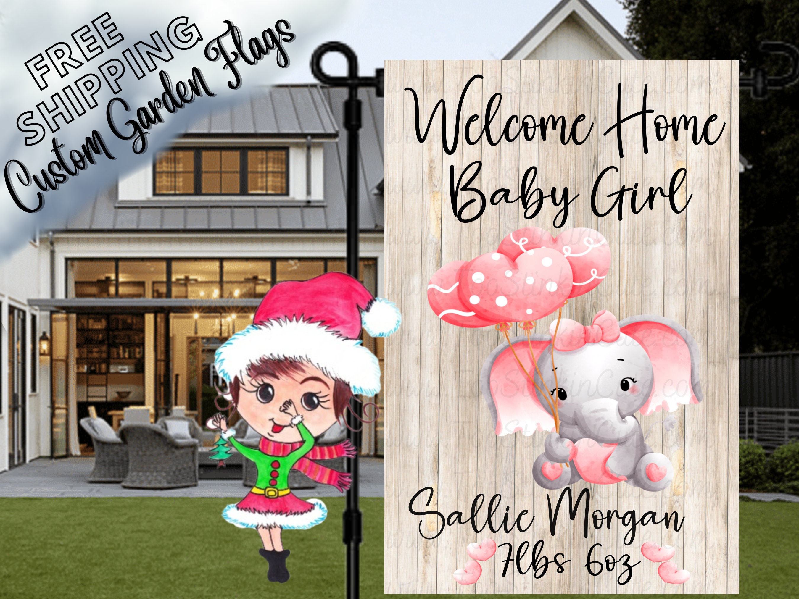 Personalized Welcome Home Baby Garden Flagnew Baby Flagbaby - Etsy