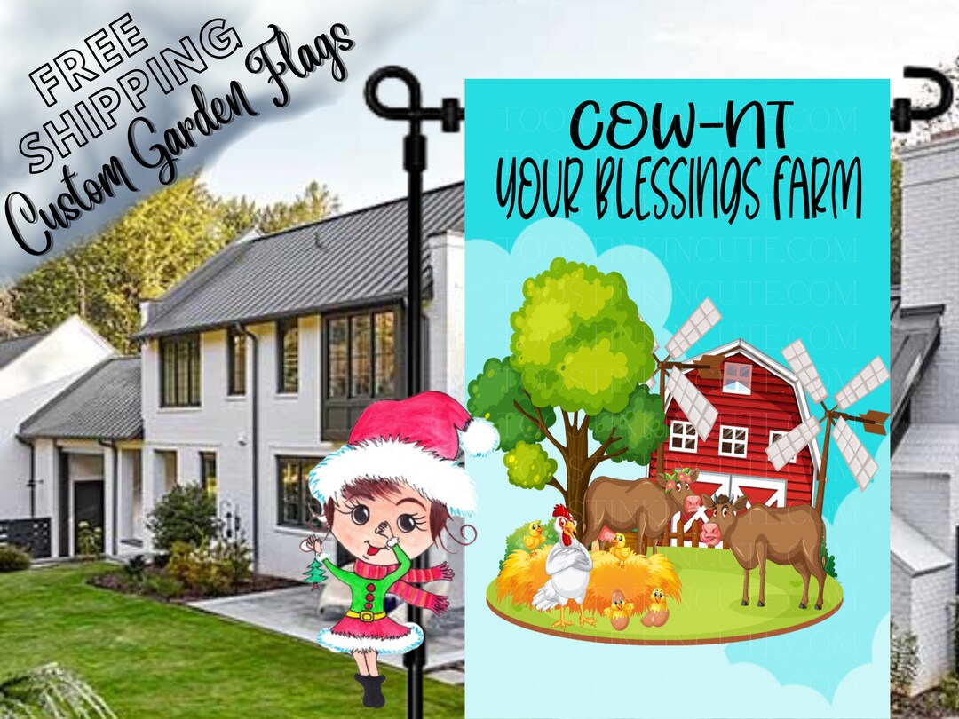 Custom Farm Flag Personalized Barn Flag Rooster Chicken Cow Chicken ...