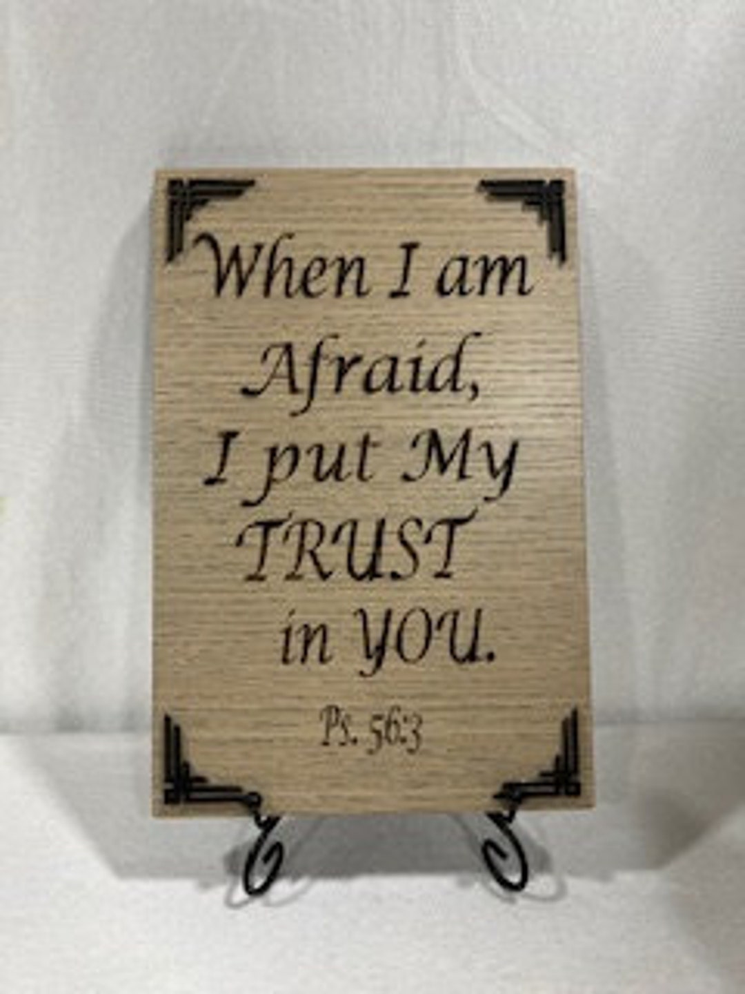 Wall Plaque With 2024 Year Text - Psalm 56:3 - "when I Am Afraid, I Put ...