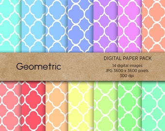 Geometric Digital Paper // Hexagon and Triangle Printable