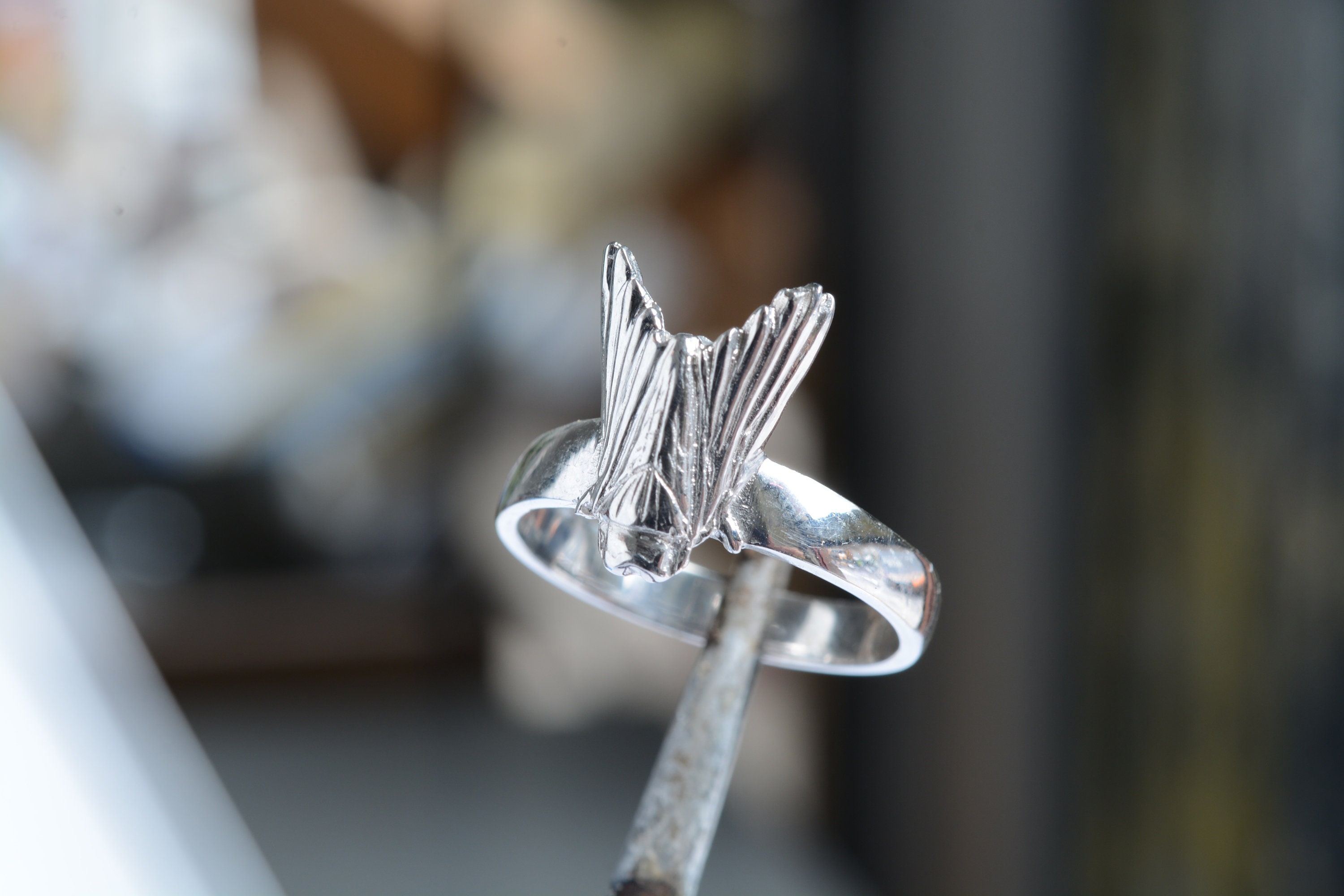 Hand Carved Moth Ring - Etsy