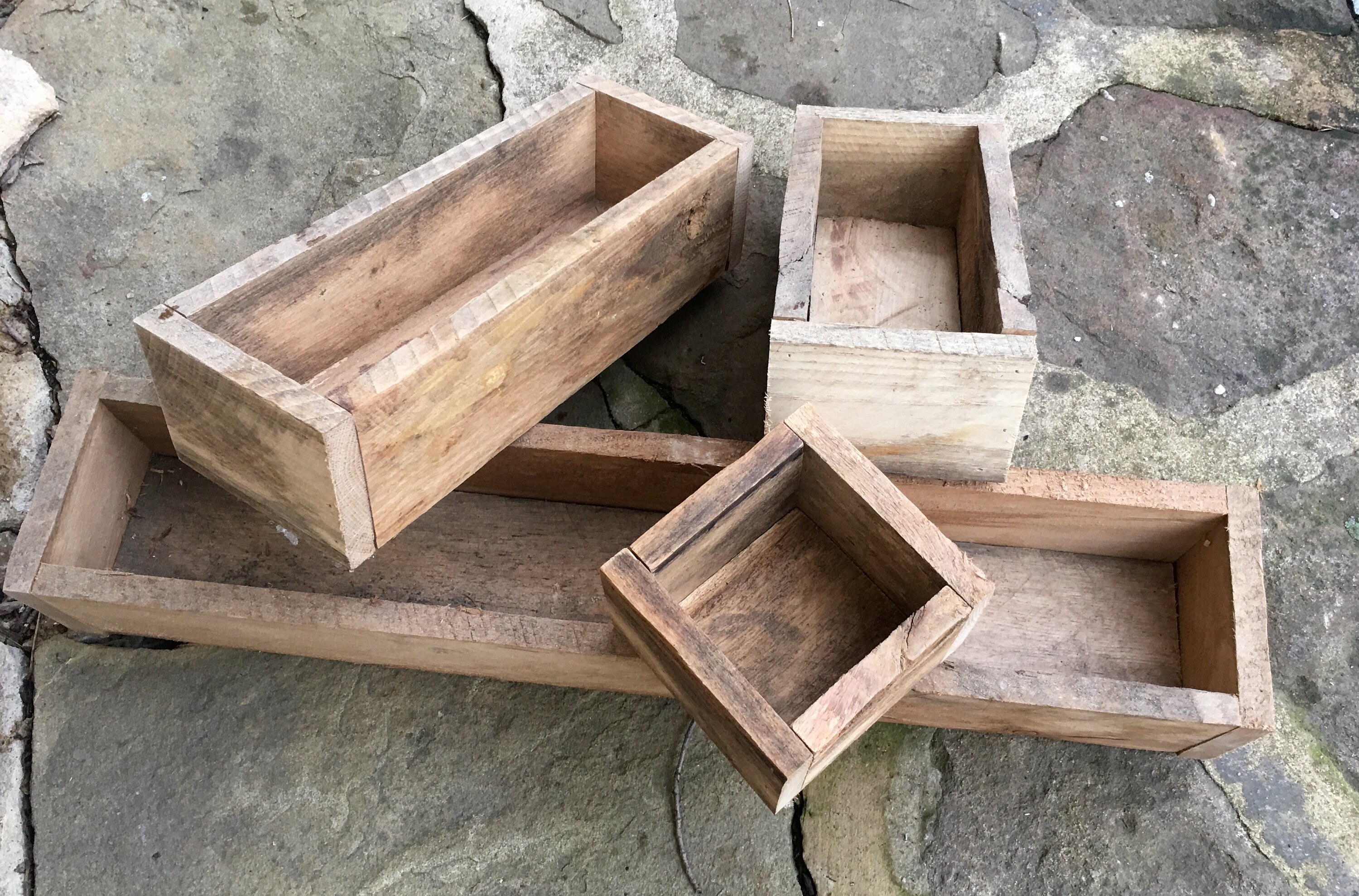 4 Multi-sized Wood Boxes Farmhouse and Rustic Country Home - Etsy Canada