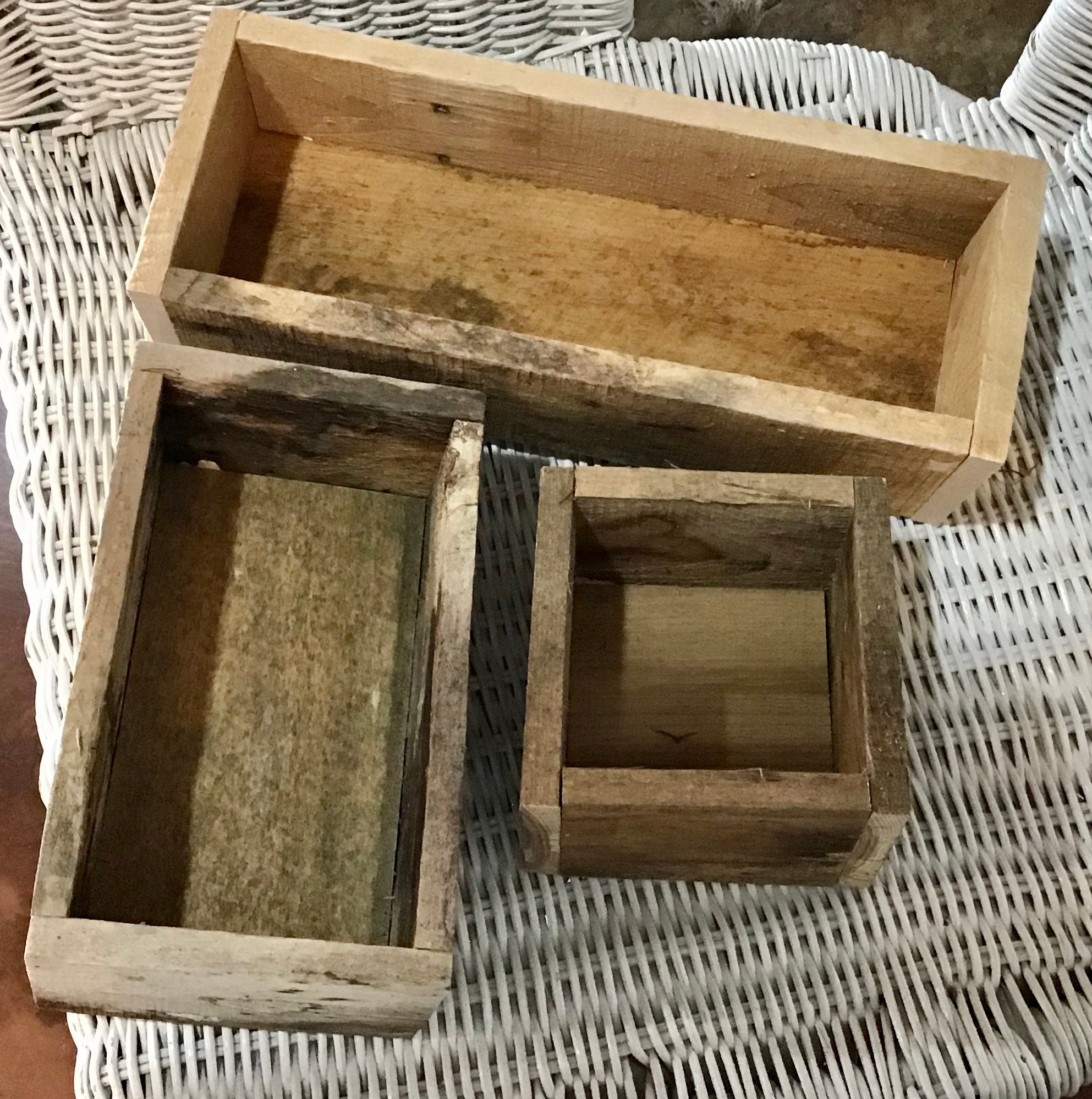 3 boîtes en bois récupérées de plusieurs tailles convient aux - Etsy Canada