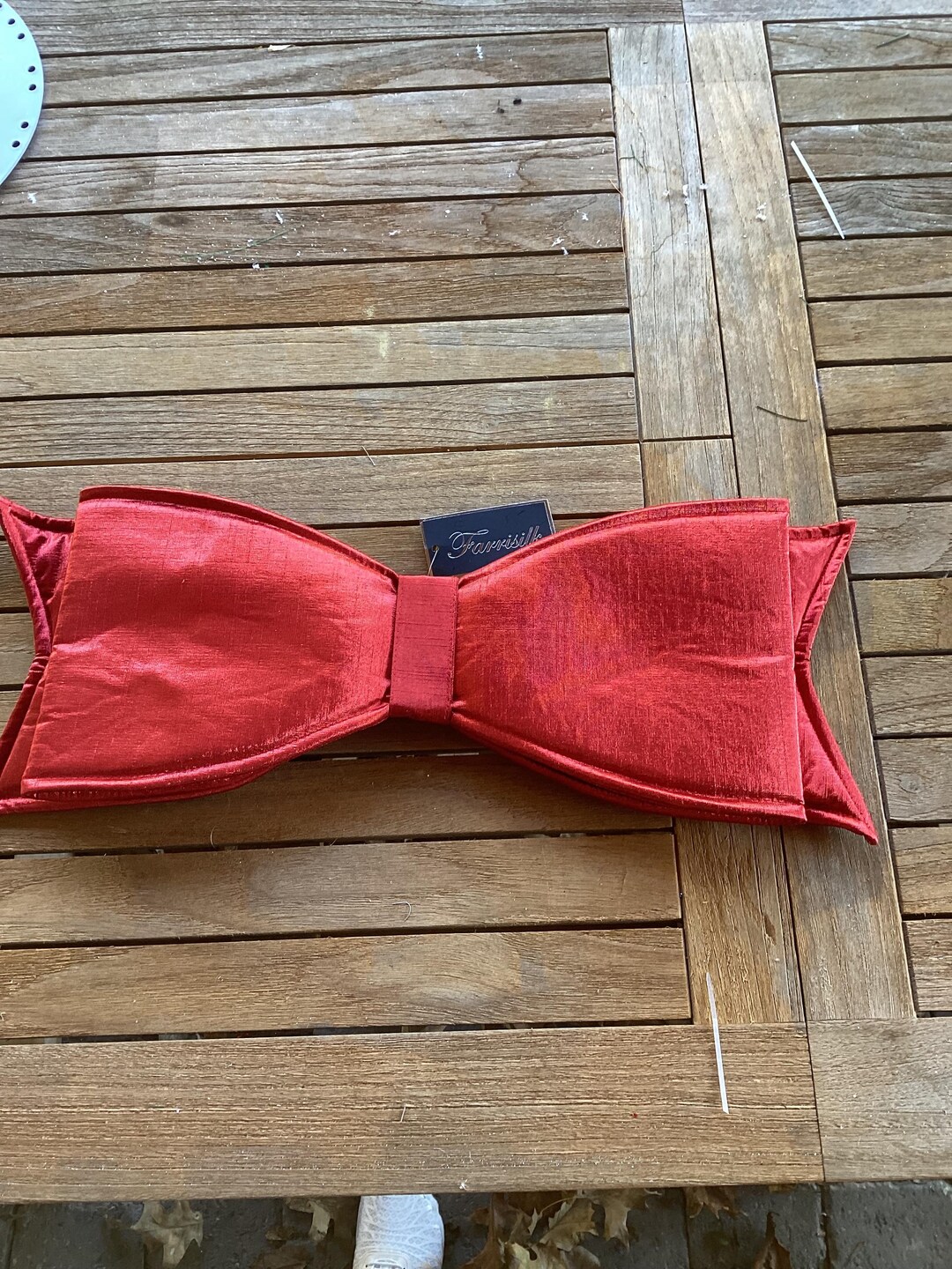 Large Red Metallic Bow, Large Bow for Wreaths, Farrisilk Bow, Metallic ...