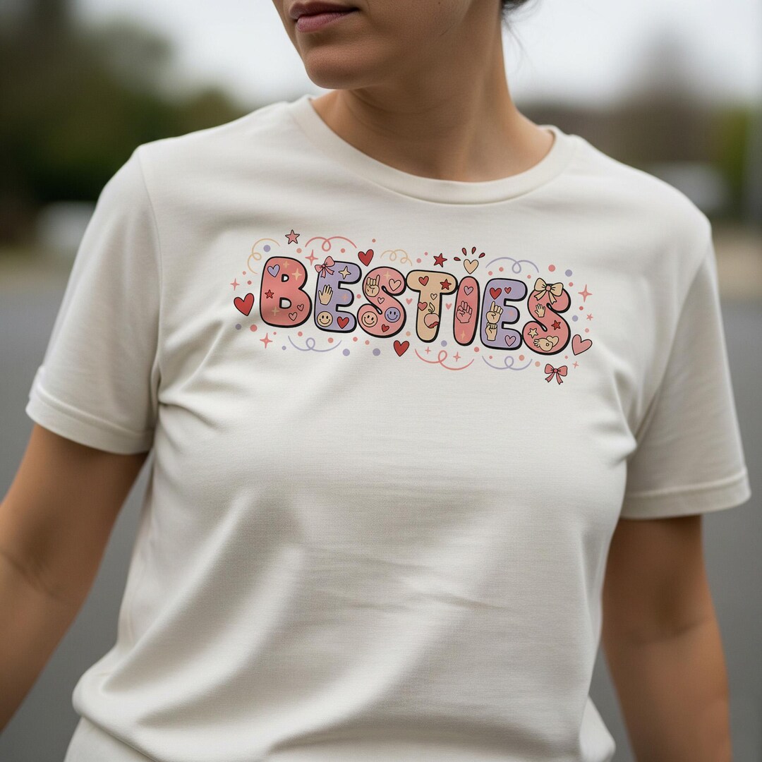 Retro Besties PNG, Cute Preppy Besties Gift, Friendship Sublimation ...