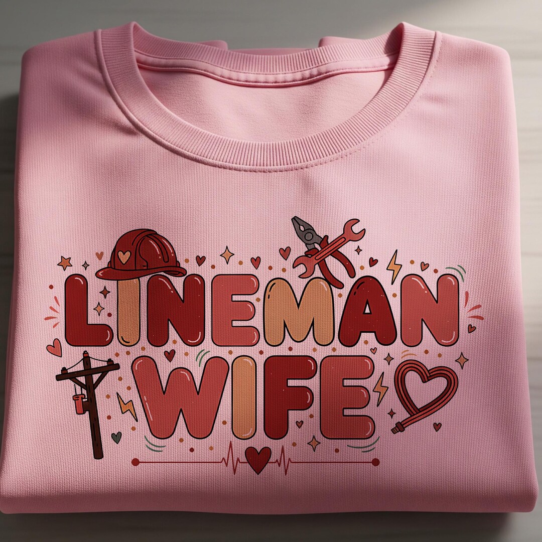 Retro Lineman Wife Png, Valentine Lineman Wife Love Design, Utility ...