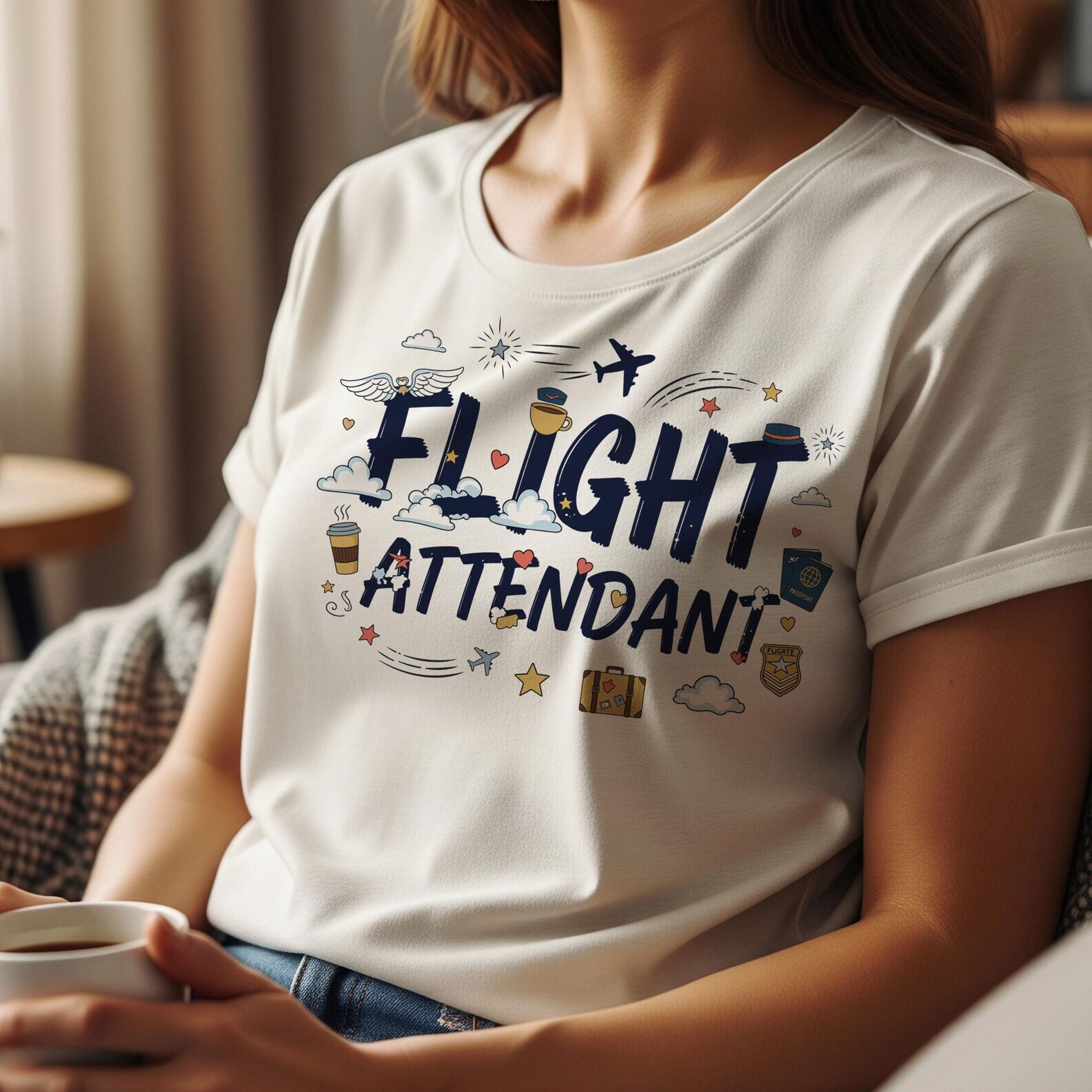Retro Flight Attendant Png, Airline Crew Png, Travel Lover Gift Digital ...