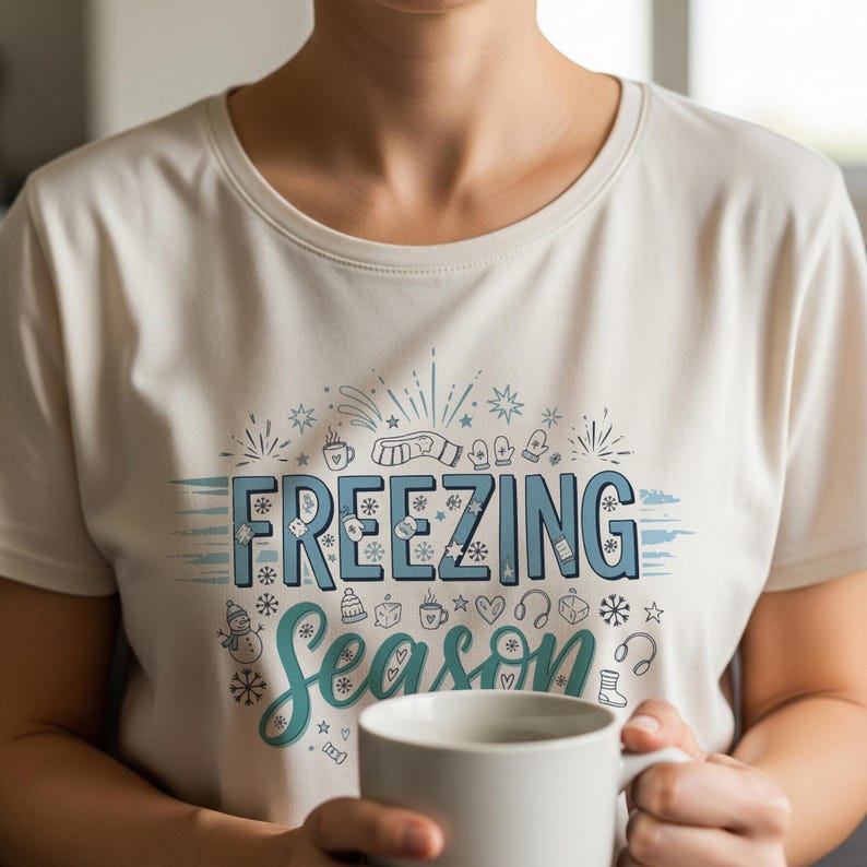 Retro Freezing Season PNG, Winter Cold Weather Design, Cozy Hot Cocoa ...