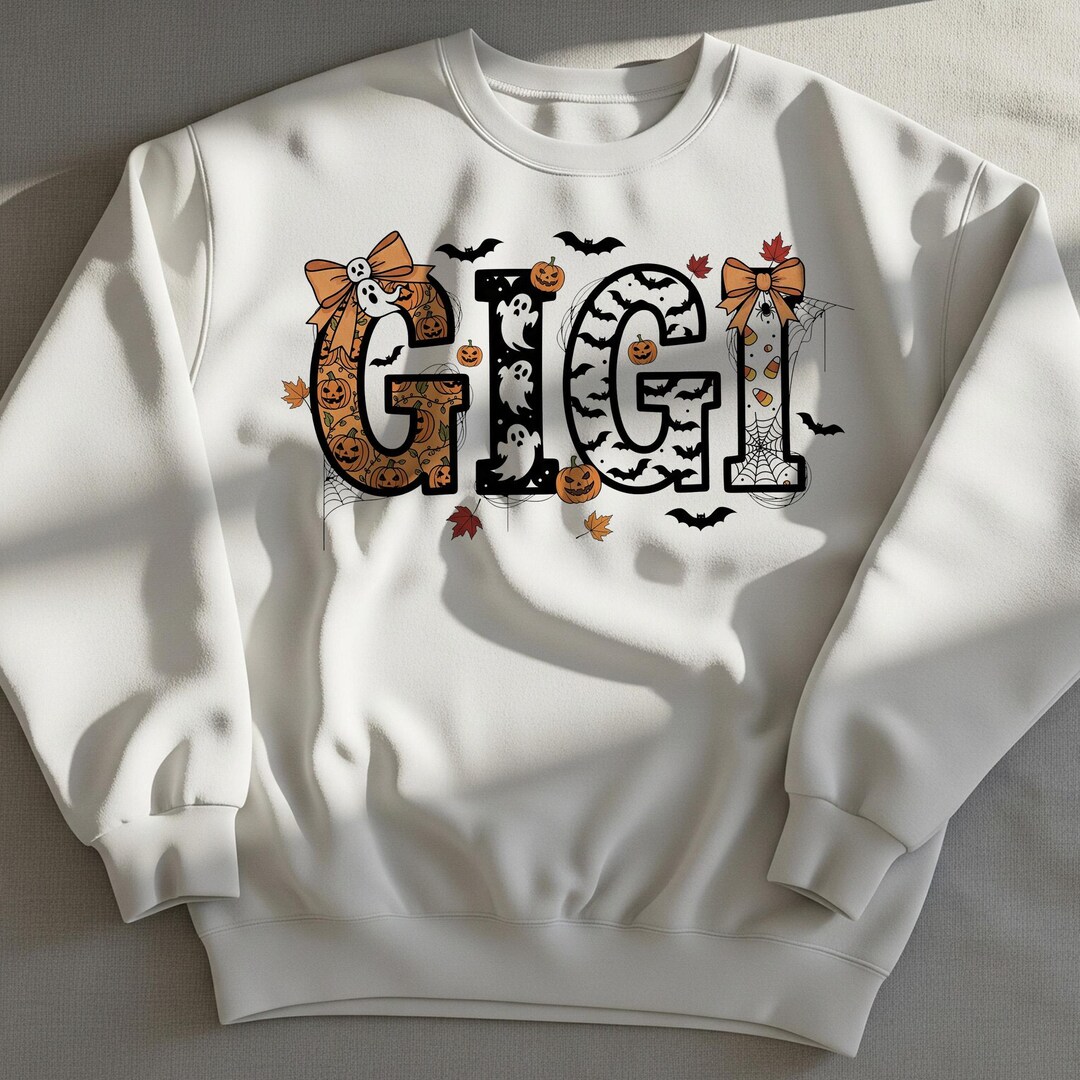 Retro Gigi Halloween PNG, Spooky Auntie Gigi Lettering With Coquette ...