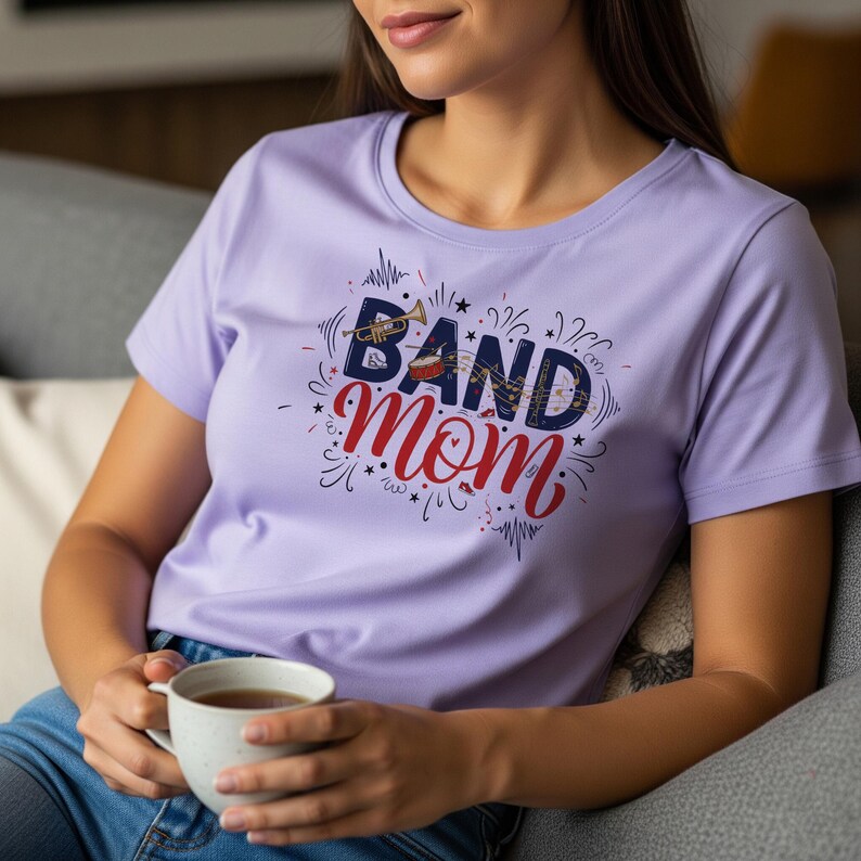 Band Mom PNG, Cute Preppy Band Mom Gift, Marching Band Sublimation ...