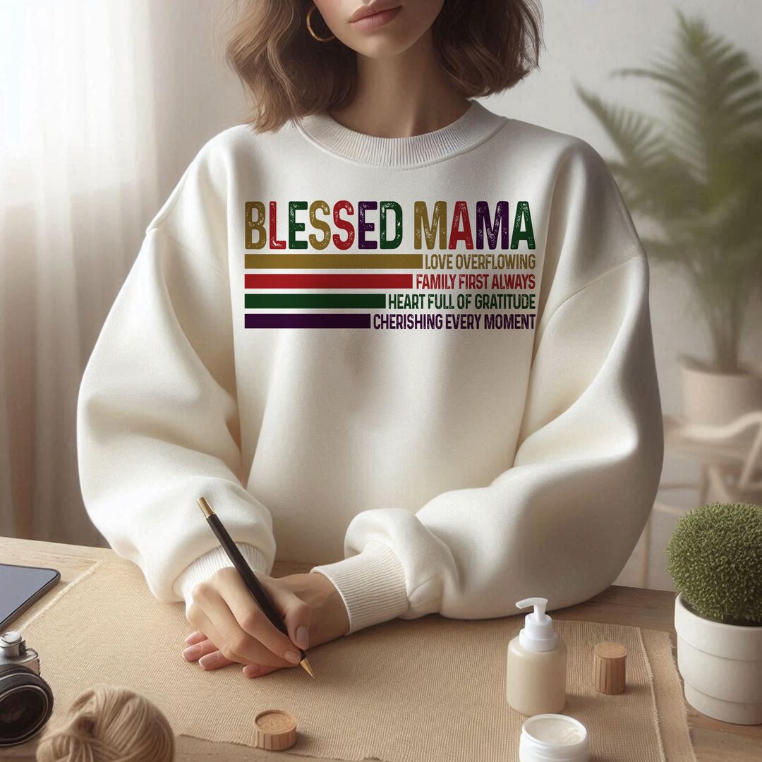 Retro Blessed Mama Png, Christian Mom Sublimation, Faithful Mother ...