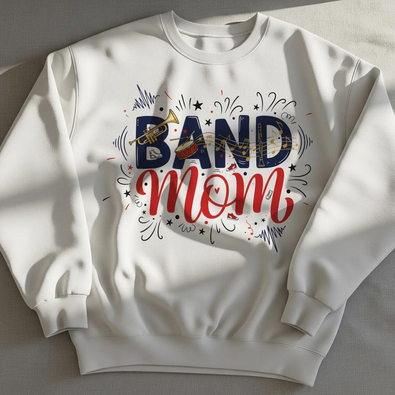 Band Mom PNG, Cute Preppy Band Mom Gift, Marching Band Sublimation ...