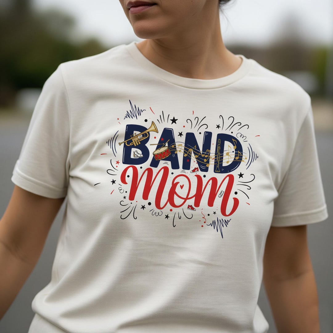 Band Mom PNG, Cute Preppy Band Mom Gift, Marching Band Sublimation ...