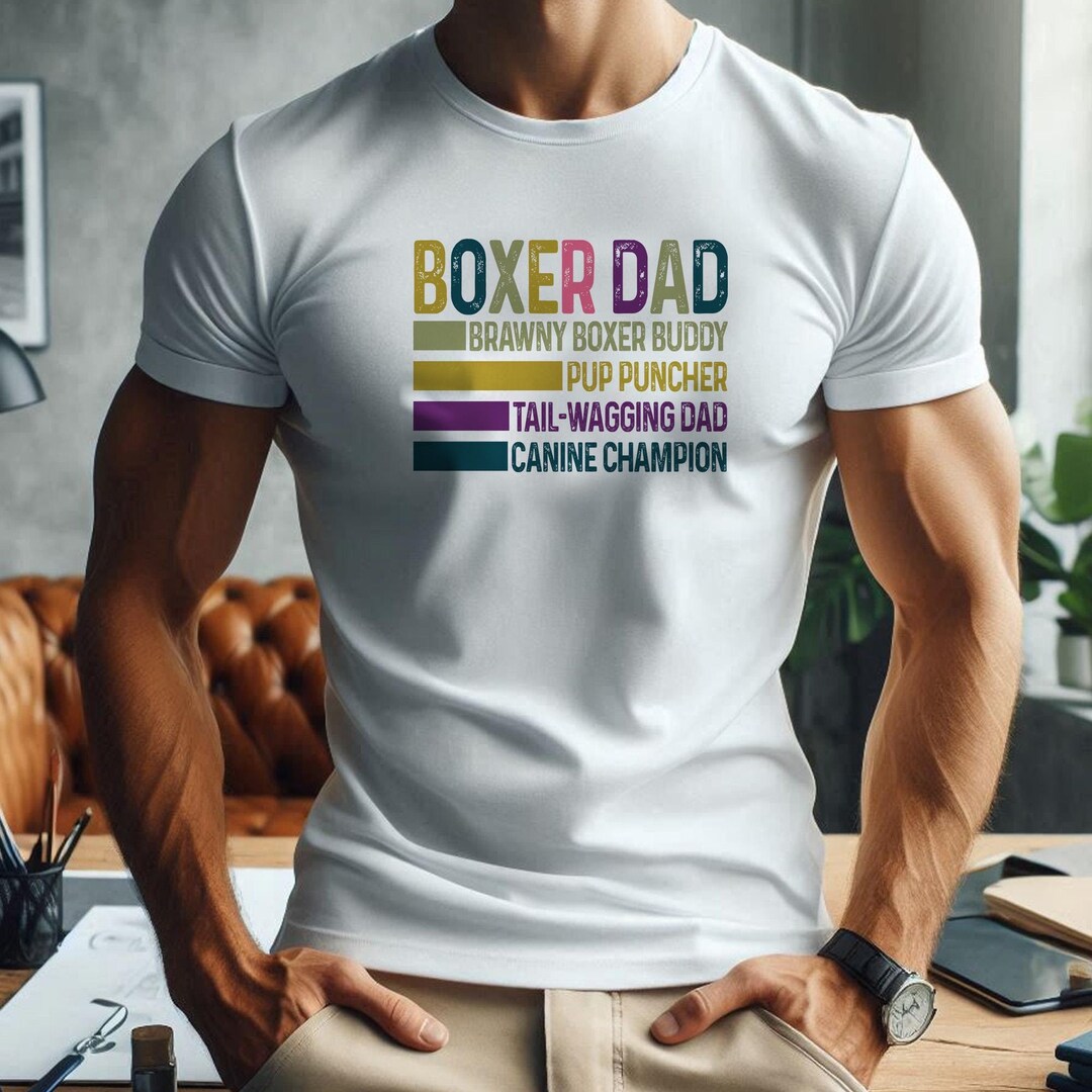Boxer Dad Sublimation PNG Design, Proud Dog Dad Artwork, Perfect for ...