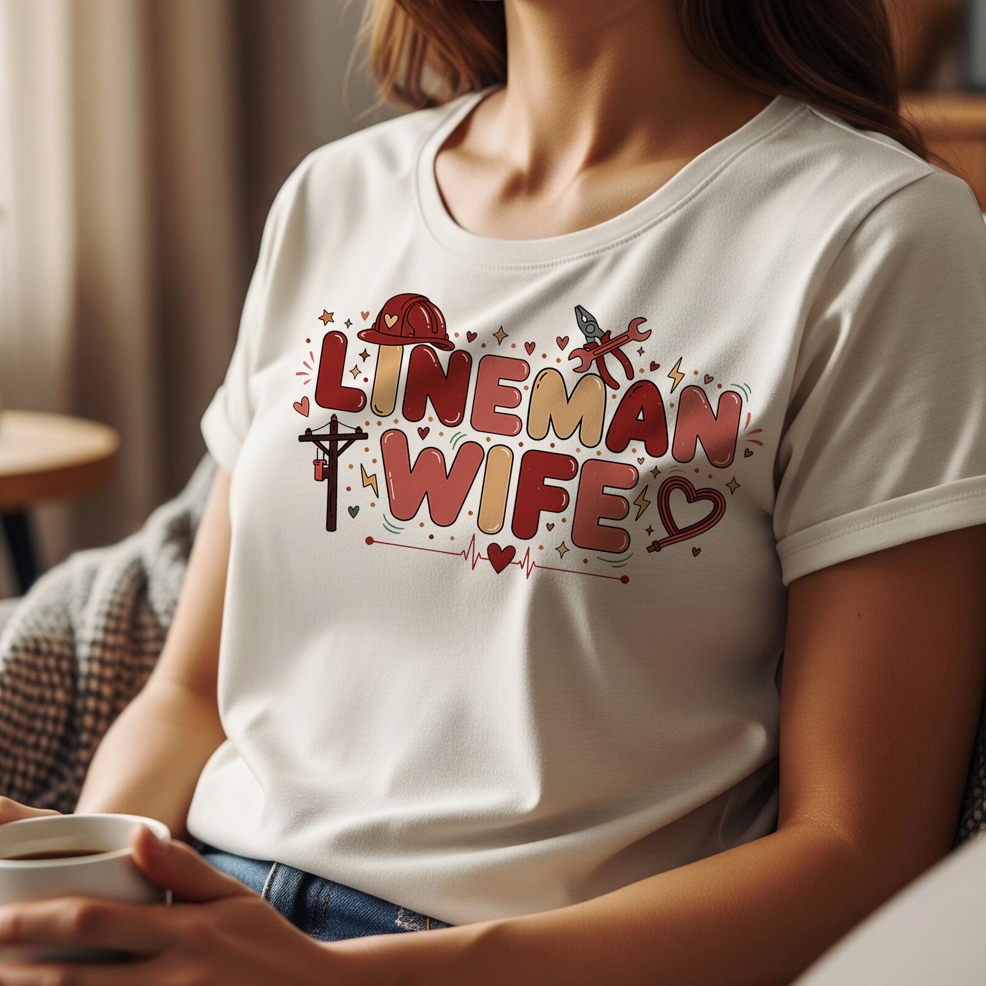 Retro Lineman Wife Png, Valentine Lineman Wife Love Design, Utility ...
