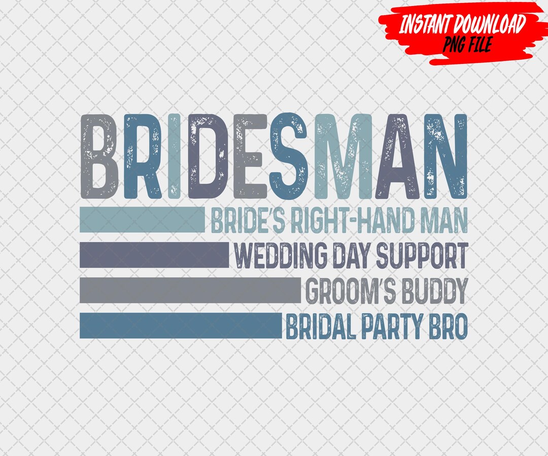 Bridesman PNG, Wedding Party Design, Groomsman Gift, Bridal Party ...