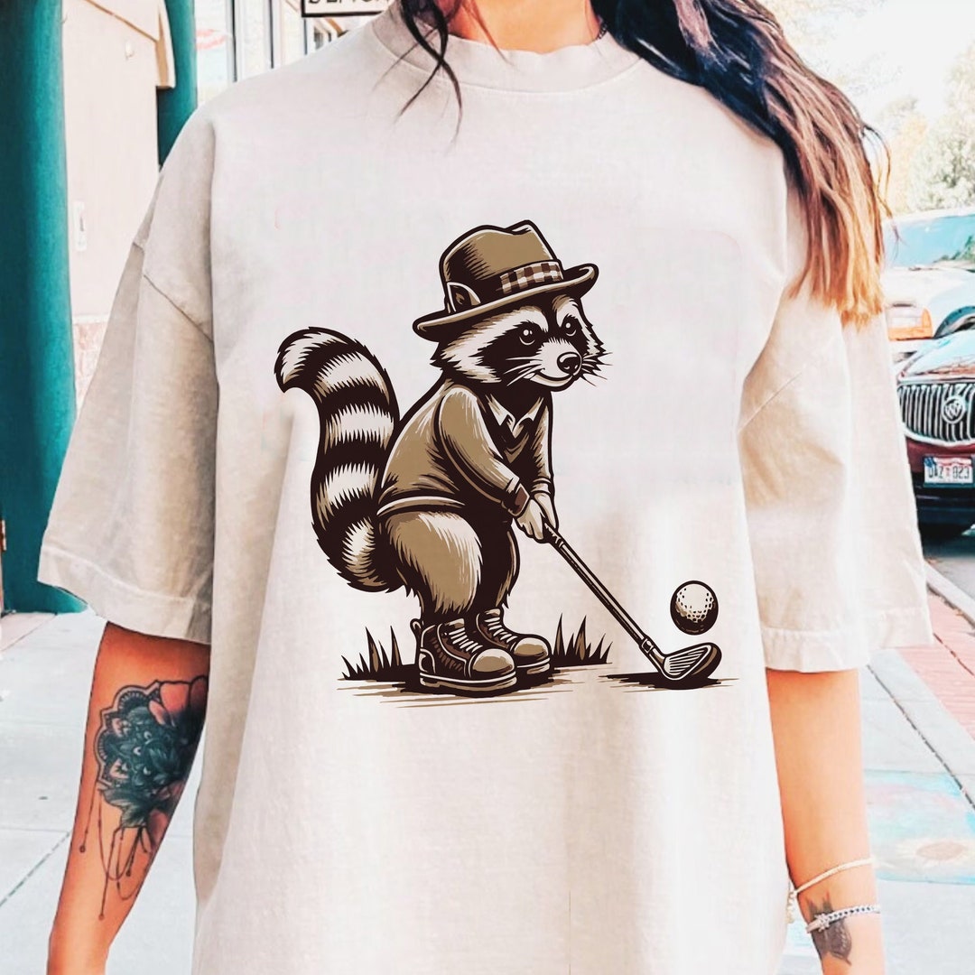 Raccoon Golfer PNG, Funny Raccoon Playing Golf, Cute Golfing Design for ...