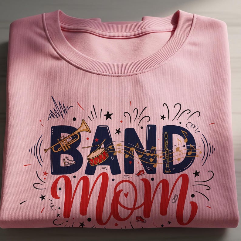 Band Mom PNG, Cute Preppy Band Mom Gift, Marching Band Sublimation ...