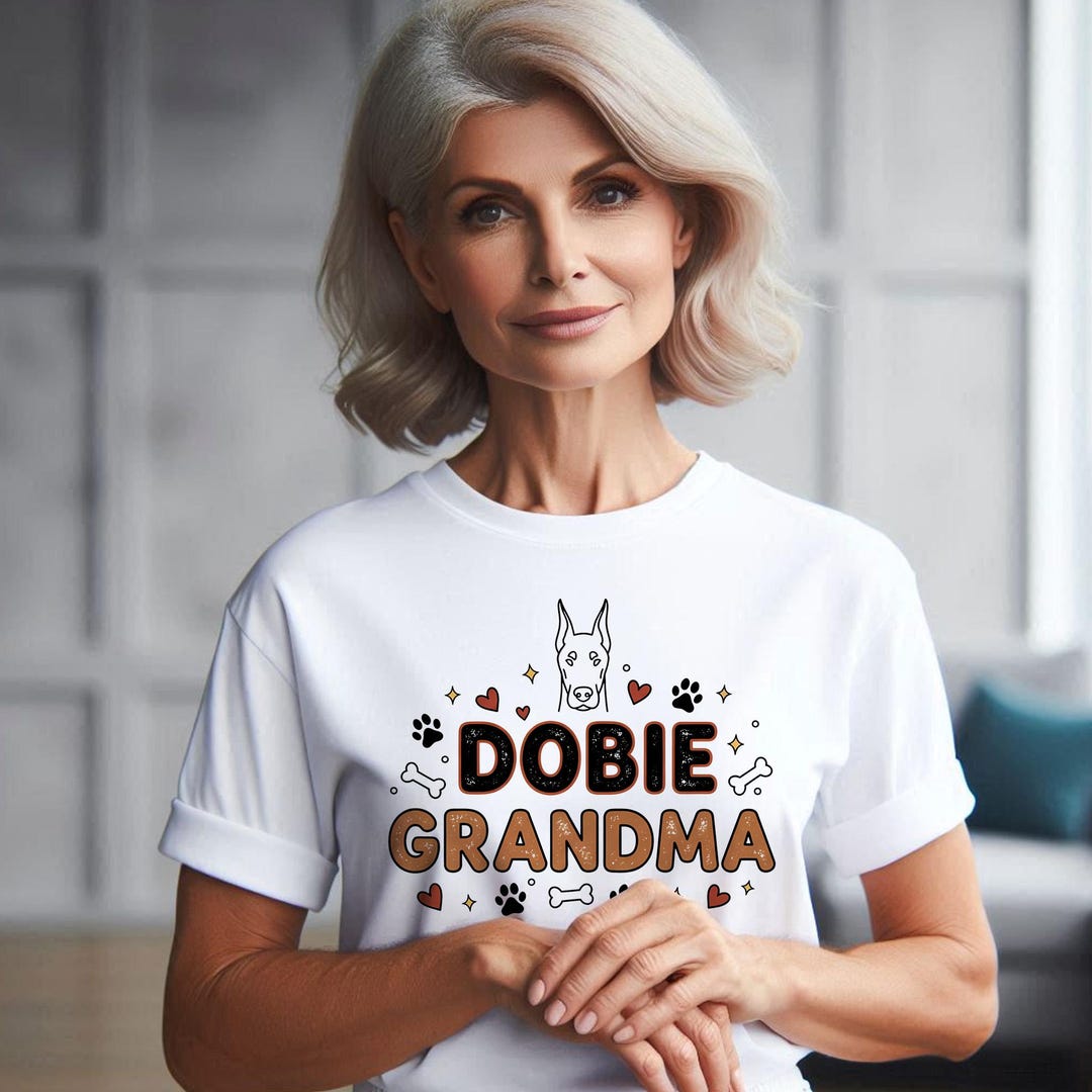 Dobie Grandma Png, Proud Doberman Dog Grandma Sublimation Design, Funny ...