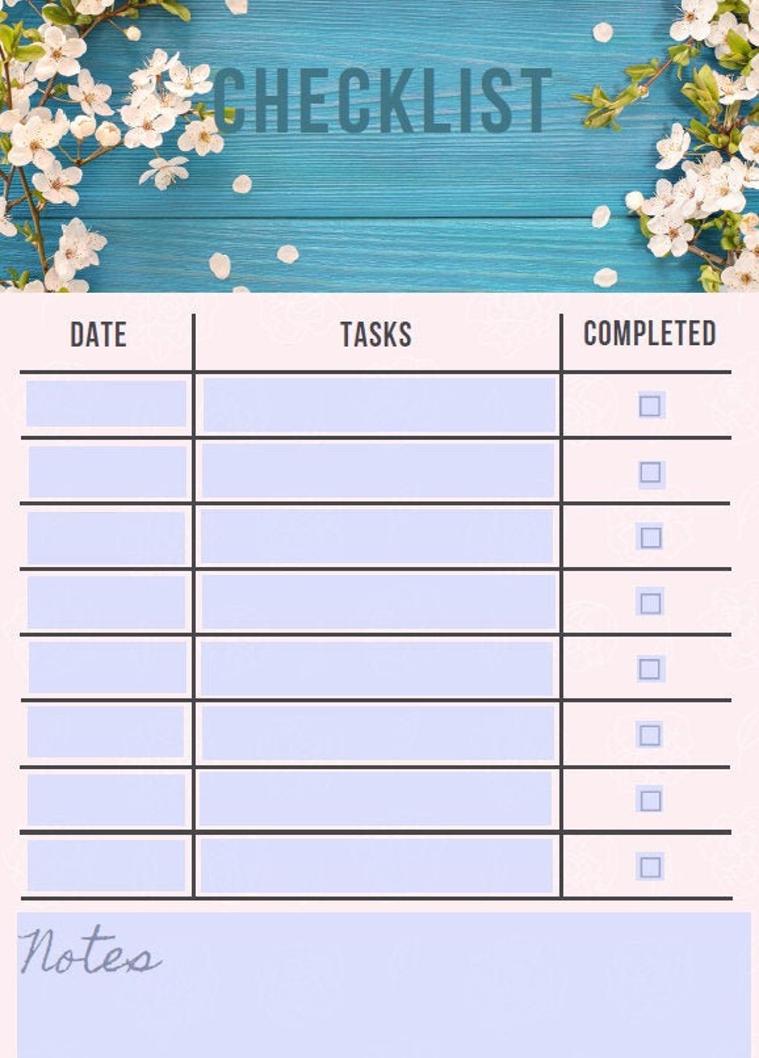 Editable Downloadable Checklist - Etsy