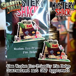 Gravity Falls: the Mystery Shack Eco-friendly Wooden Pin Badge - Etsy