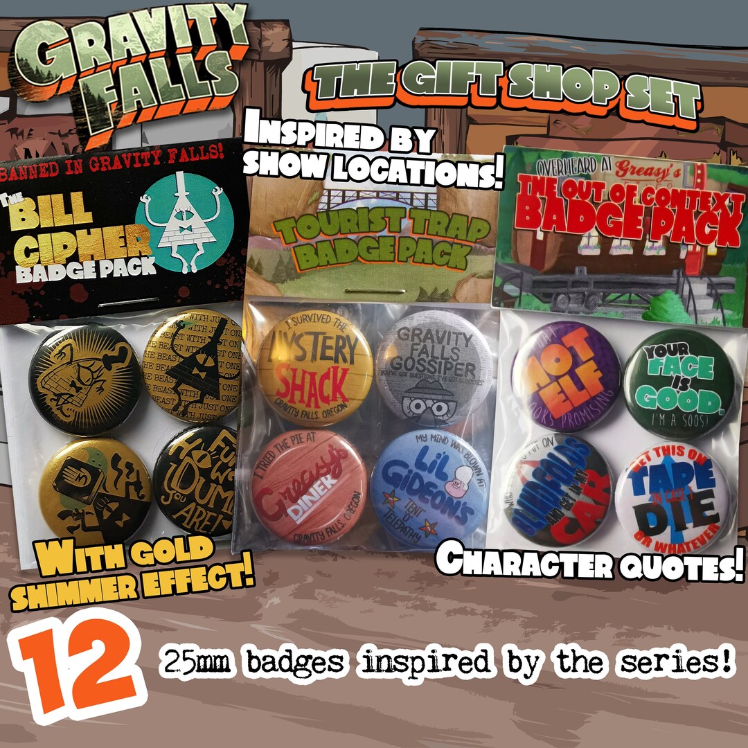 Gravity Falls: the Gift Shop Badge Set - Etsy