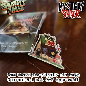 Gravity Falls: the Mystery Shack Eco-friendly Wooden Pin Badge - Etsy