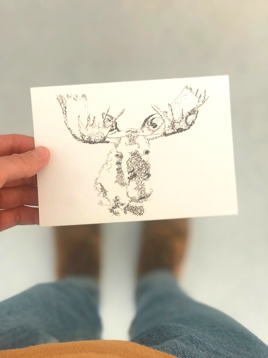 Elk Postcard Birthday Card Elk Greeting Card Forest Animal Sweden Map ...