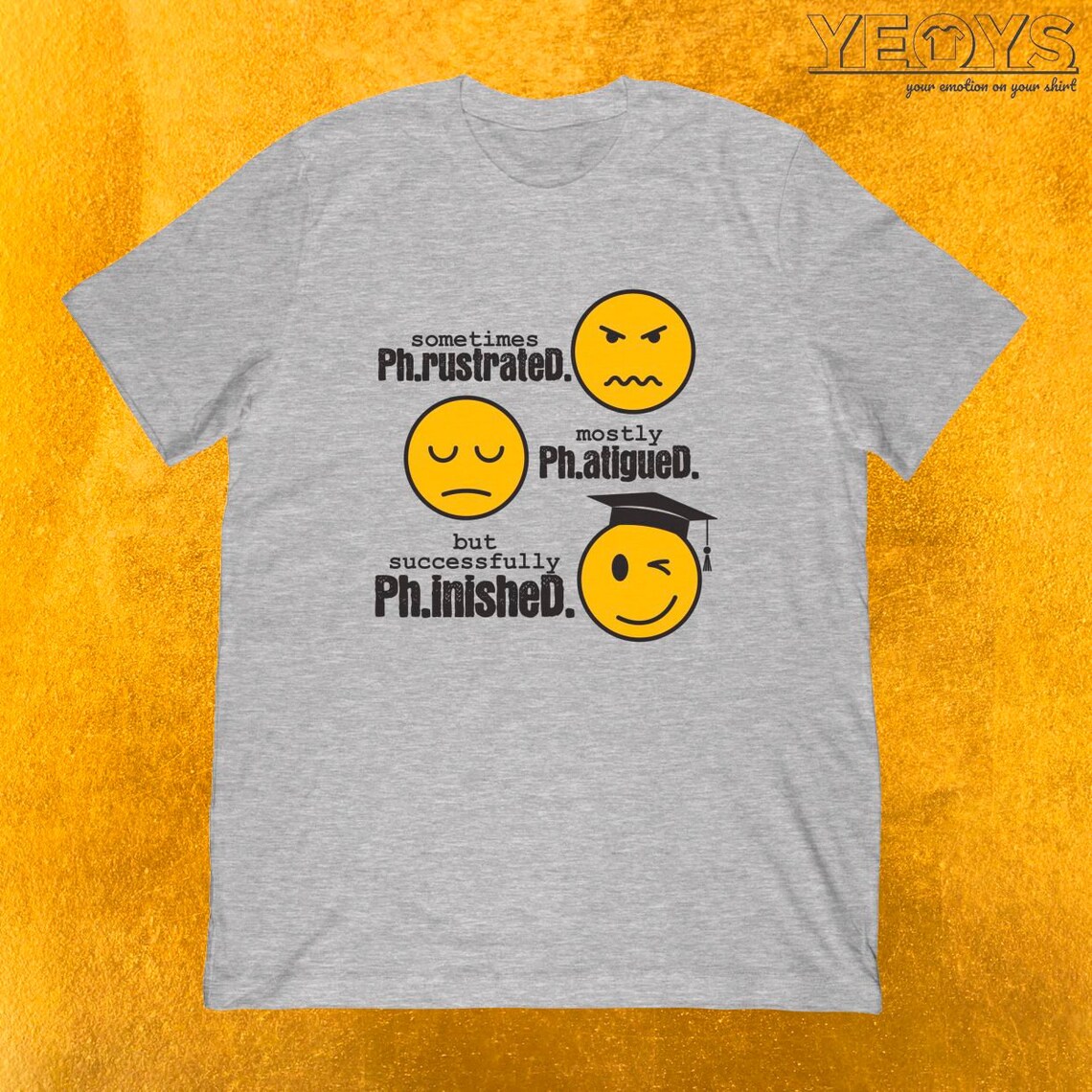 Phinished T Shirt Graphic Tee Gift for Phd Graduation Ceremony ...