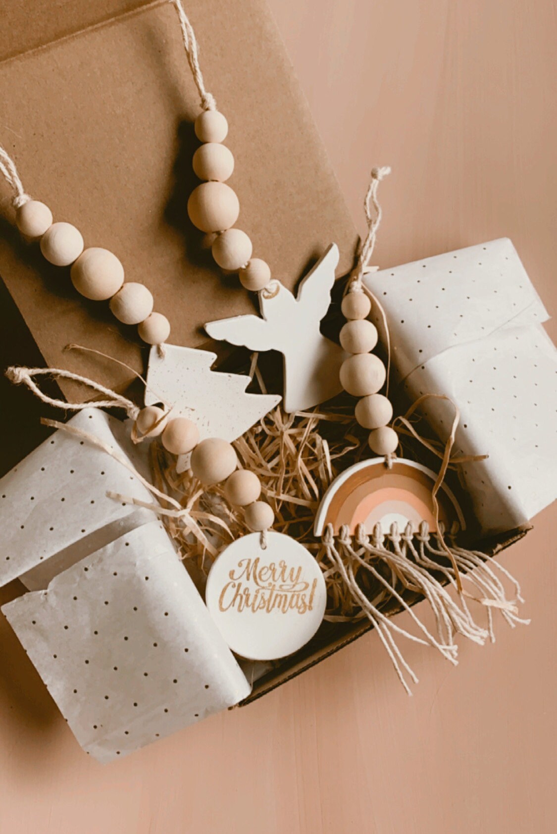 Box of Boho Christmas Ornaments Decorations for a Christmas - Etsy