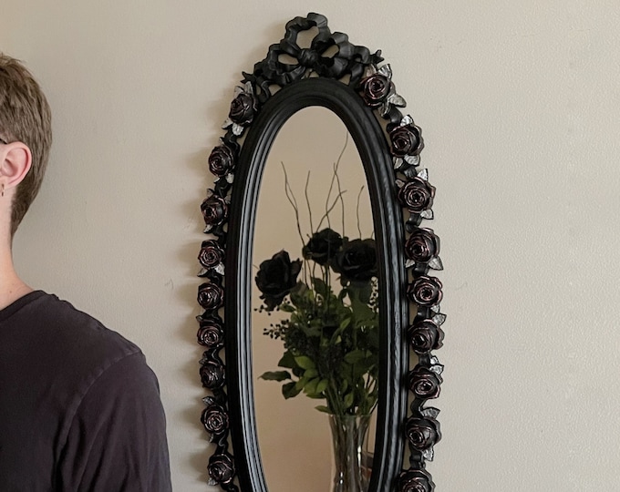 Dark Cottagecore Mirror Rose Garden Princess Mirror Black - Etsy