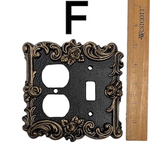 Ornate Gothic Light Switch Cover | Black and Gold Wall Plate ...