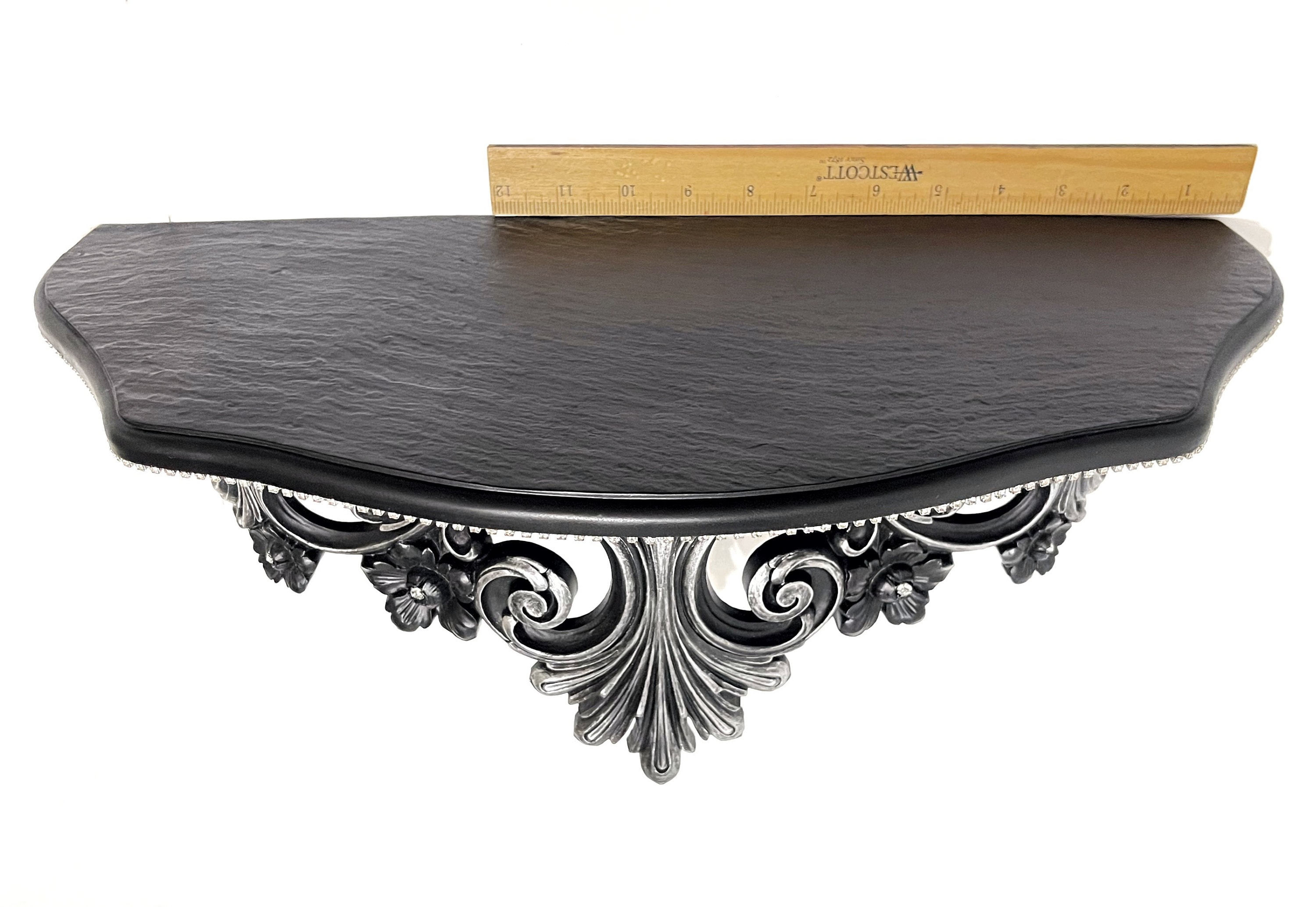 Black Wall Shelf Gothic Shelf Large Shelf Black Floating - Etsy