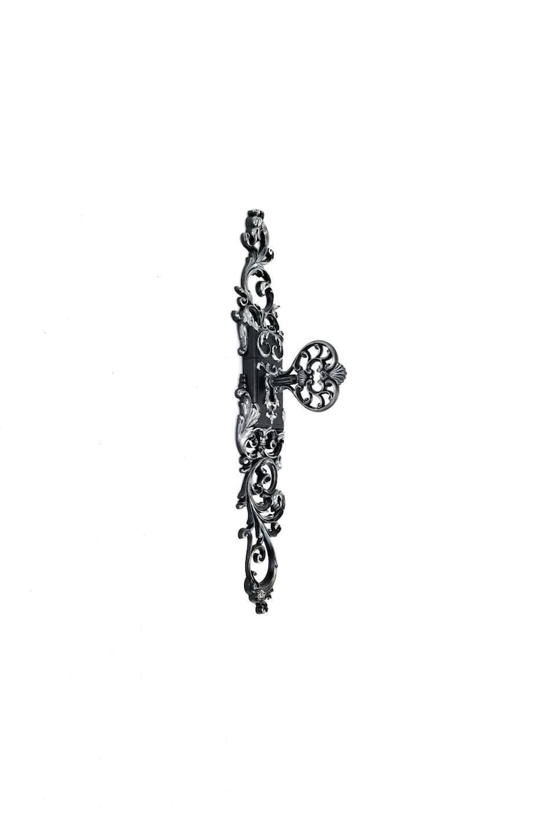 Victorian Goth Wall Plaques | Black & Silver Lock and Key Decor - Etsy