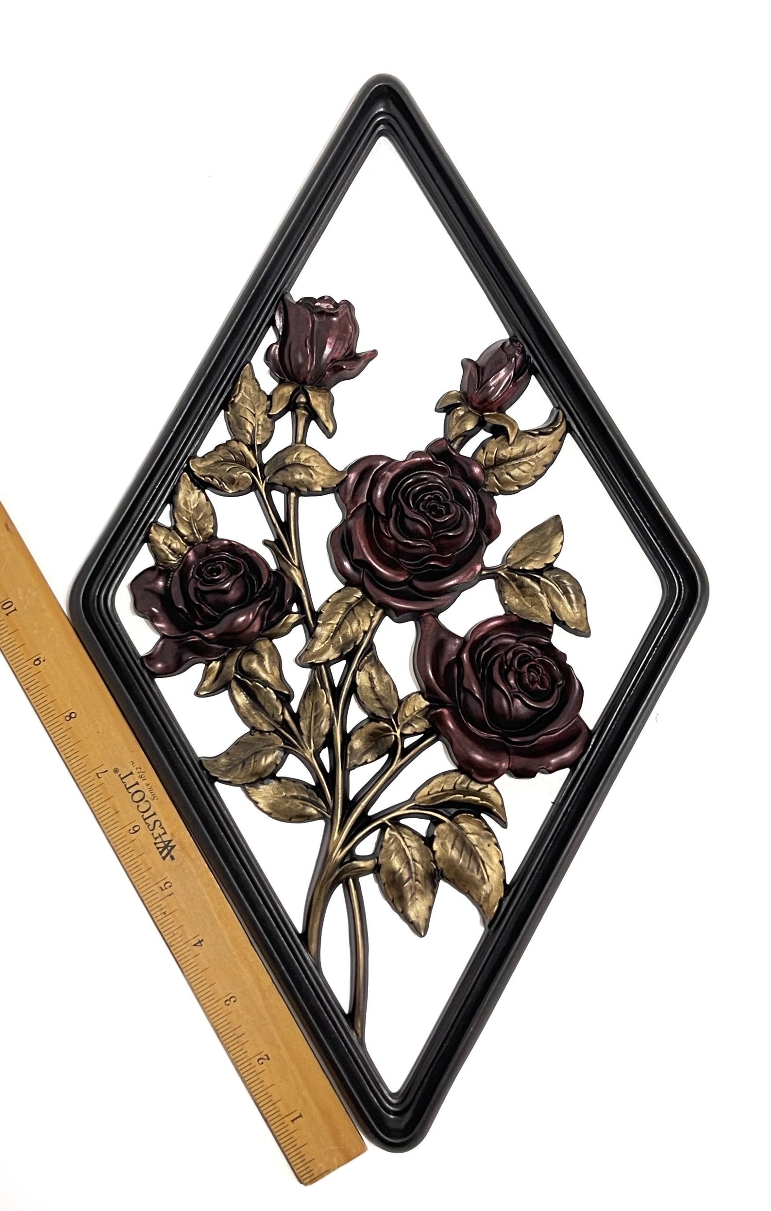 Victorian Goth Decor, Vintage Wall Plaque, Black Wall Art, Gothic Home ...