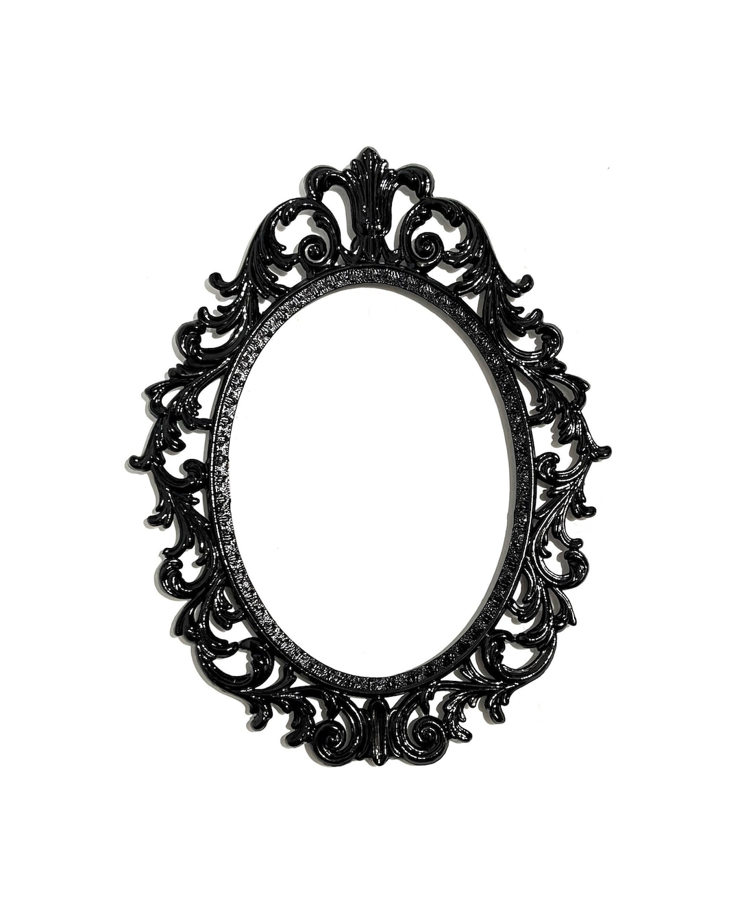 Gothic Ornate Oval Frame | Black Vintage Italian Wall Frame | Mirror or ...