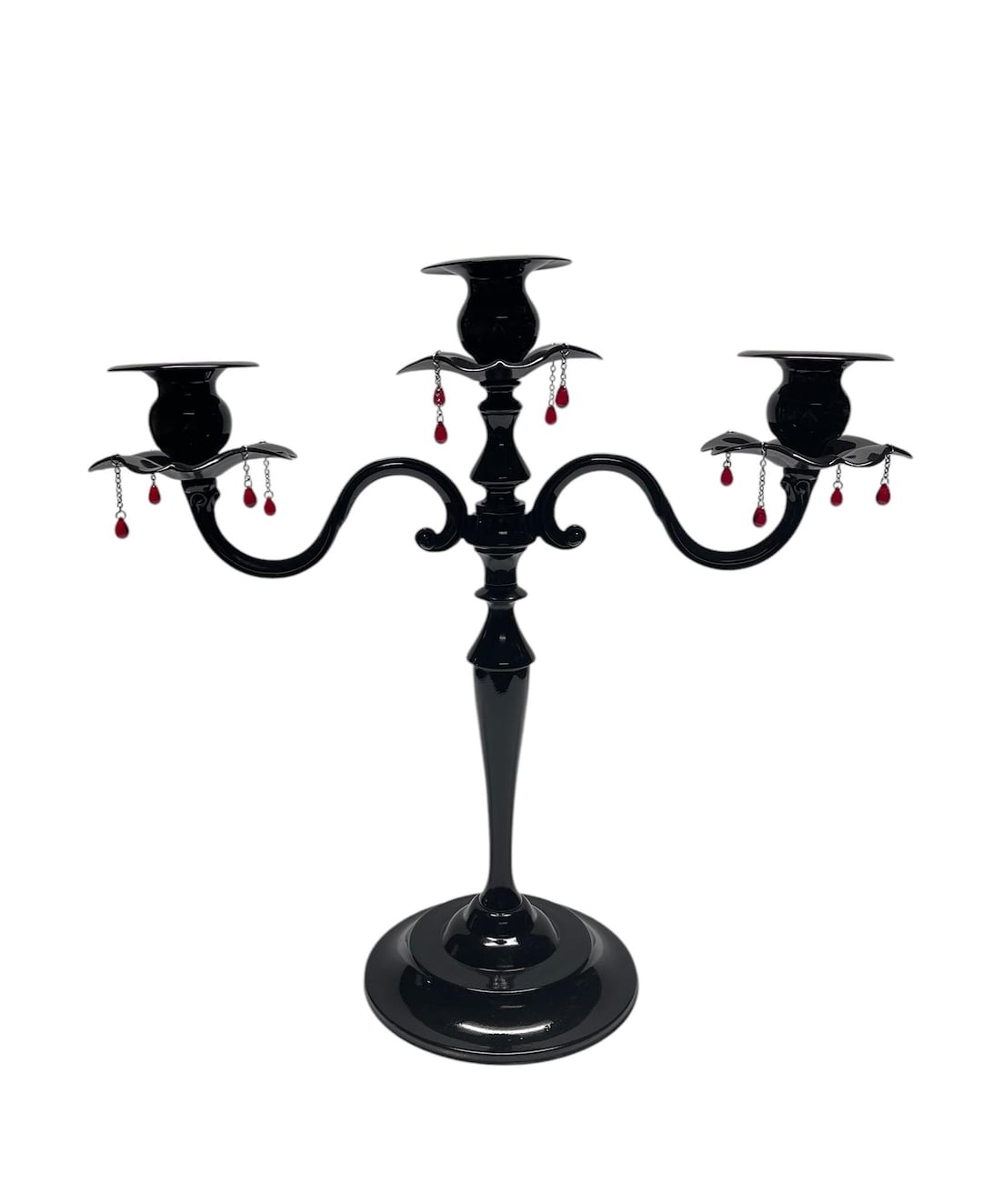 Black Candelabra, 3 Arm Taper Candelabra, Ornate Candke Holder, Gothic ...