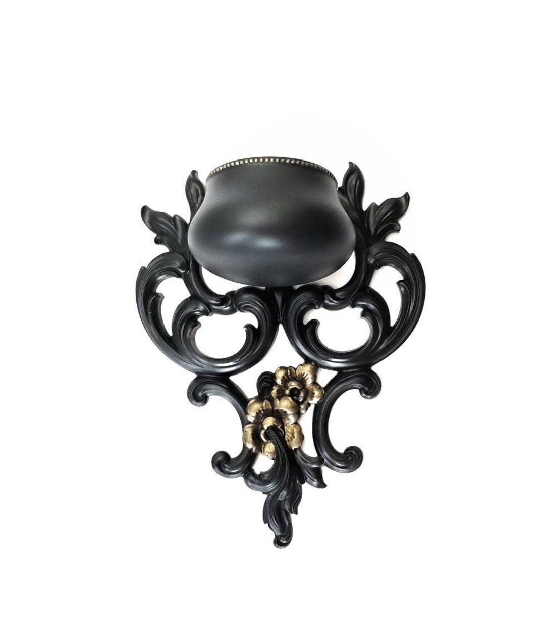 Gothic Wall Planter | Black & Gold Rococo Vase | Victorian Decor - Etsy