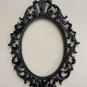 Gothic Ornate Oval Frame | Black Vintage Italian Wall Frame | Mirror or ...