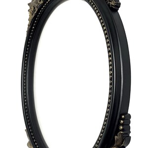 Gothic Baroque Oval Wall Frame | Black and Gold Accent | Victorian ...