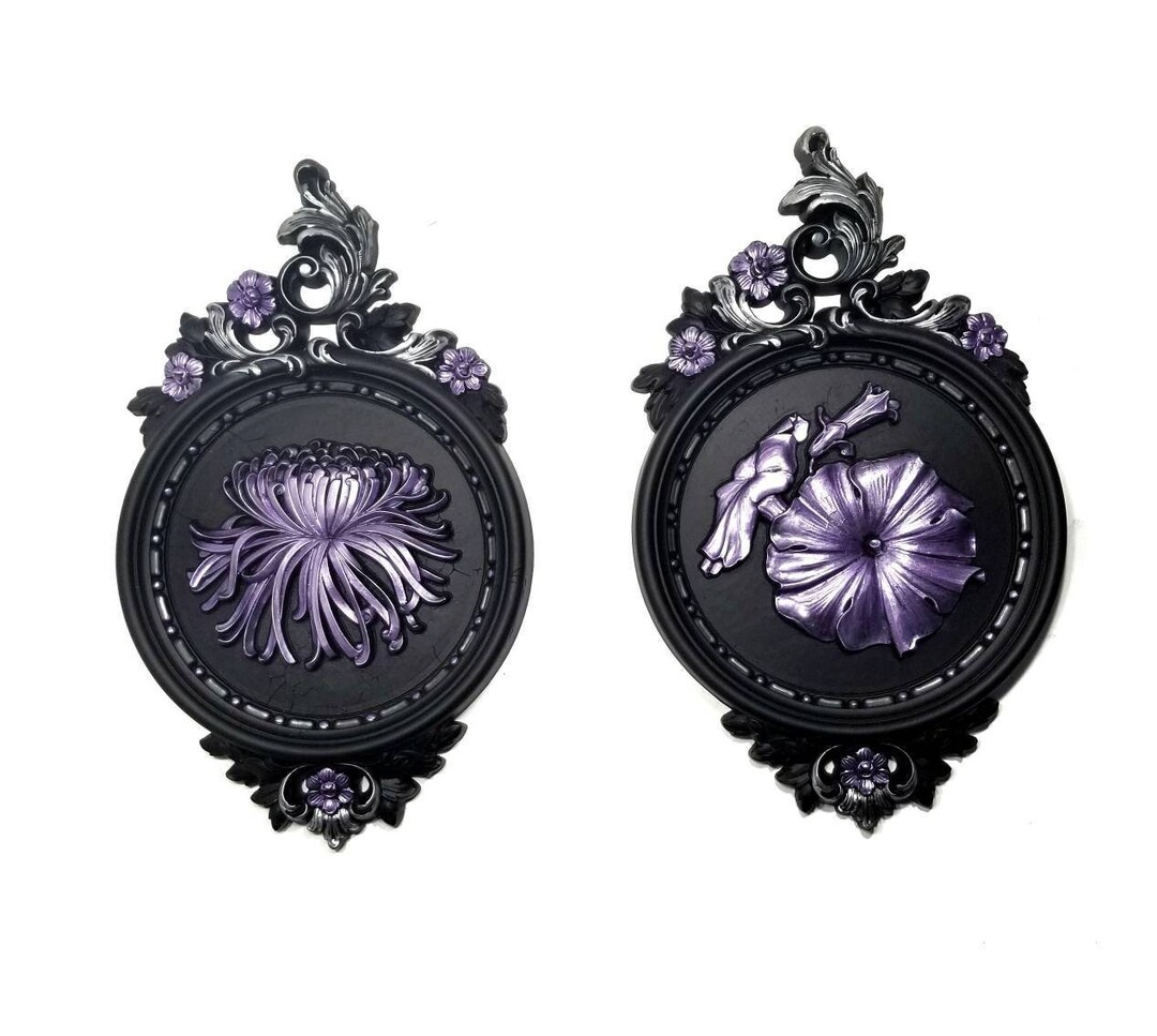 Gothic Floral Wall Plaques | Victorian Wall Art | Dark Romantic Home ...