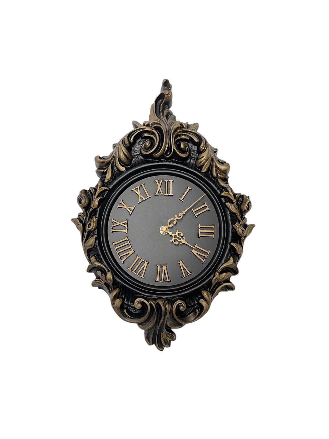 Gothic Wall Clock | Victorian Style Timepiece | Black Baroque Decor - Etsy