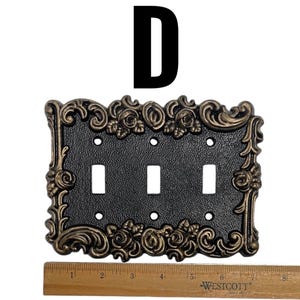 Ornate Gothic Light Switch Cover | Black and Gold Wall Plate ...