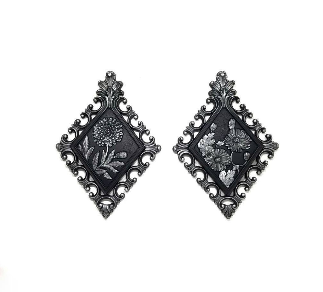 Victorian Goth Decor, Vintage Wall Plaque, Black Wall Art, Gothic Home ...