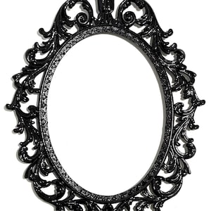 Gothic Ornate Oval Frame | Black Vintage Italian Wall Frame | Mirror or ...