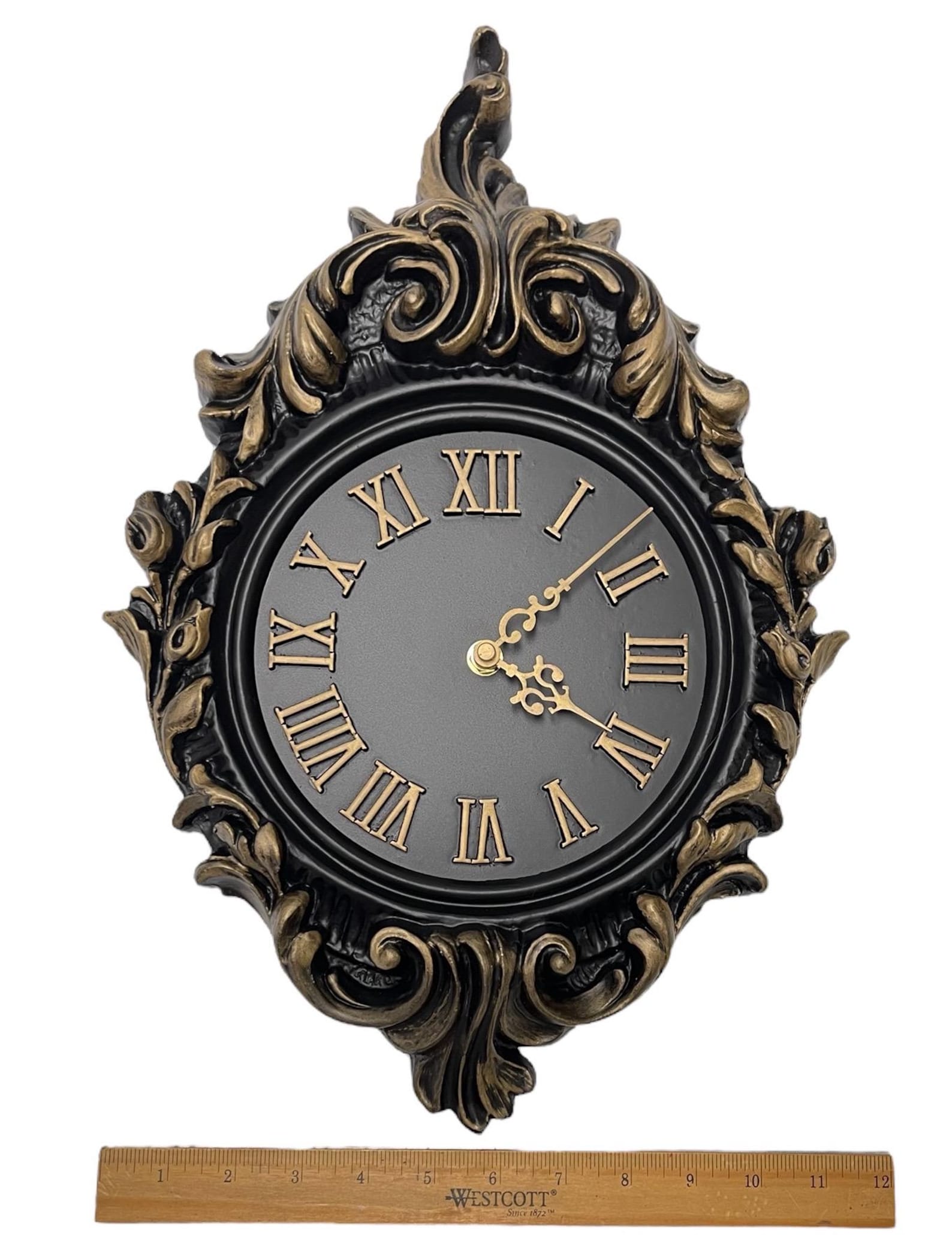 Gothic Wall Clock | Victorian Style Timepiece | Black Baroque Decor - Etsy